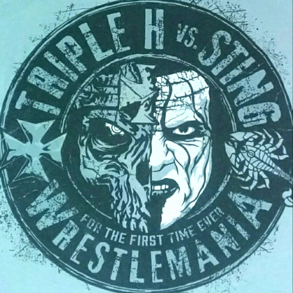WWE | Shirts | 25 Sting Vs Triple H Wwe Wrestlemania Shirt Hhh ...
